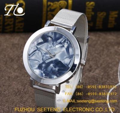 China Unique wavy style and colorful dial for ladies watch with alloy band for sale
