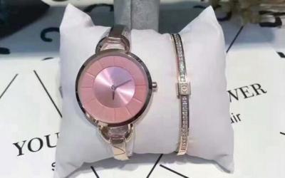 China wrist watch with diamonds ring pink dial Ladies' fashion watch for sale