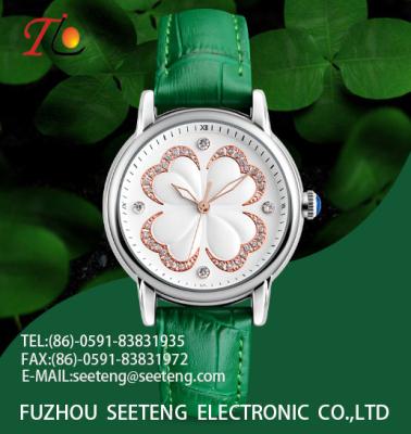 China Four-leaved clover on the dial Lucky watch wrist ladies' fashion watch for sale