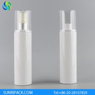 China 150ml white plastic bottles, 150ml spray PET bottles w/good quality cover for sale