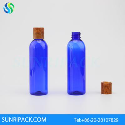 China 120ml blue Plastic bottles, 4oz cosmo round bottles, blue PET bottles for sale