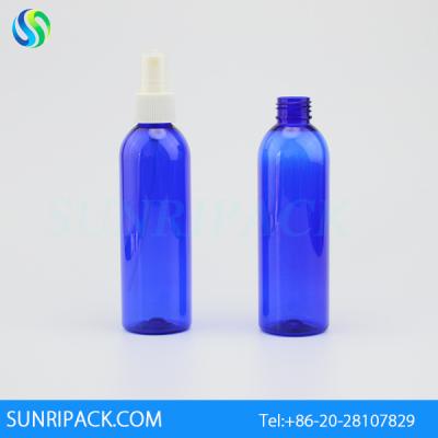 China 200ml blue cosmo bottles w/sprayer, Cosmo Round Plastic Bottles, Empty PET Shampoo Bottle for sale