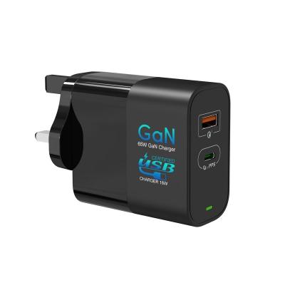 中国 GaN 65W PD Multiport USB Cの速い充電器のラップトップ力配達壁の充電器 販売のため