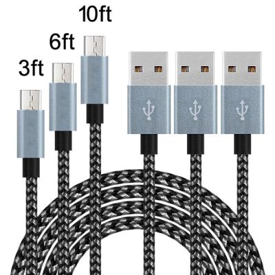 Cina Cavo intrecciato di nylon del caricatore del cavo di dati di sincronizzazione del cavo 3ft del caricatore di USB per il telefono di Android in vendita