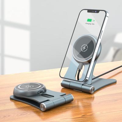 Cina Supporto senza fili magnetico dello scrittorio del telefono cellulare del metallo della stazione di carico 15w di Qi in vendita