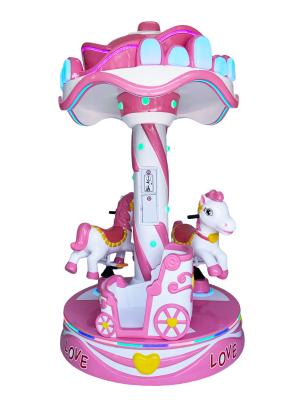 China Pink 3 Seats Mini Merry-Go-Round Carousel for Children Amusement Park Equipment Carrusel Fun Fair Ride for sale