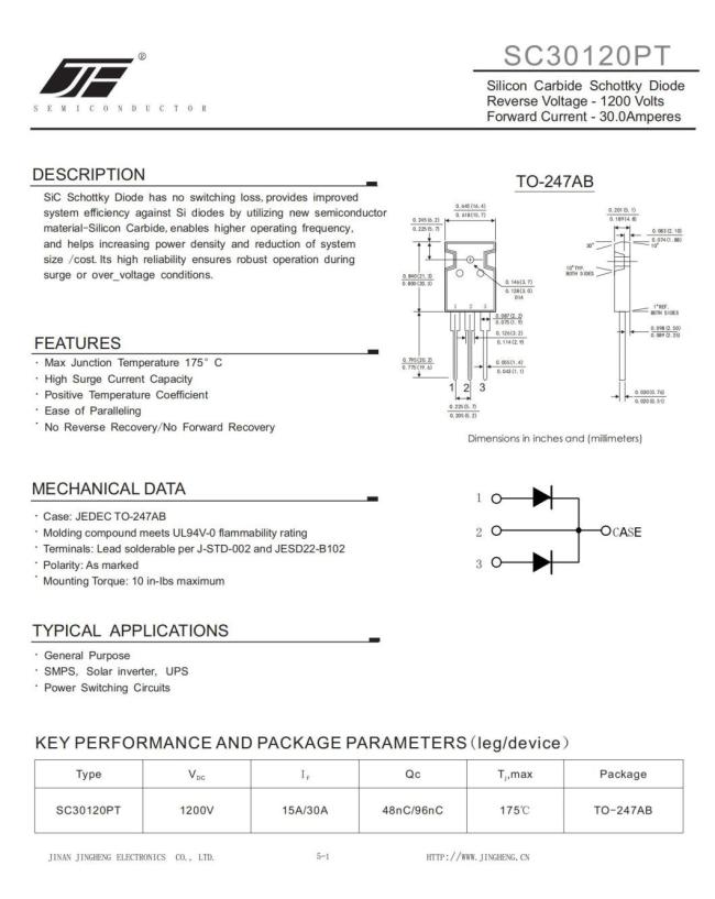 SIC 30A/1200V SC30120PT DIODES