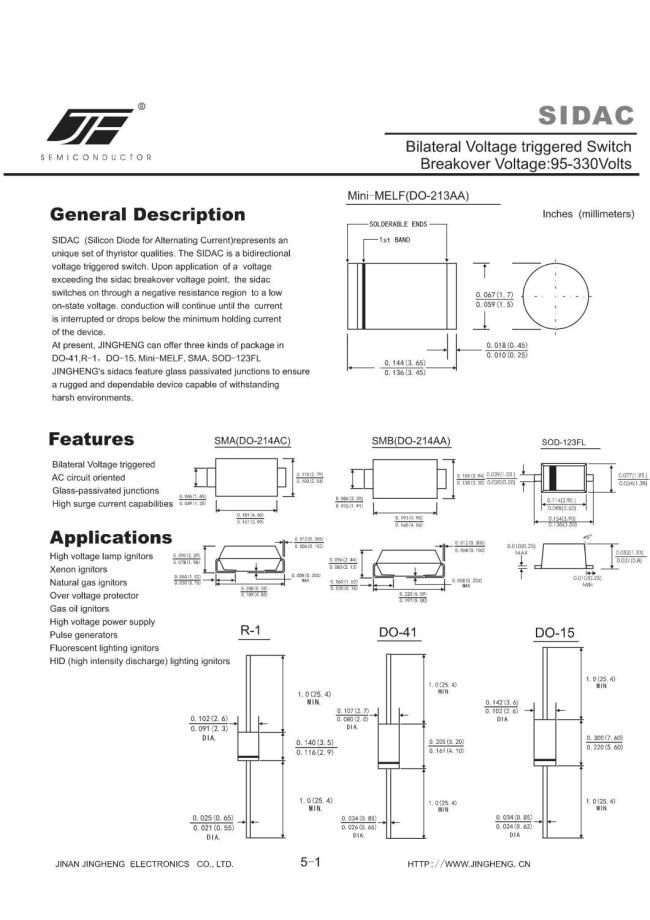 DB150/K150B Bilateral Voltage Triggered Switch SIDAC Diode