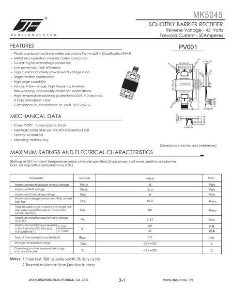 Quality MK4045 40A 45V Solar Schottky Diodes Module with Planar Silicon Structure in PV for sale