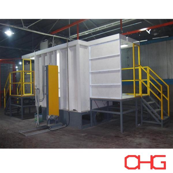 Quality Manufactured Powder Coating Line Automatic With PVC Spray Booth And Pretreatment for sale