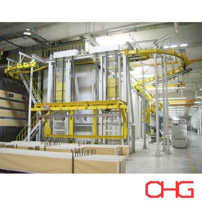 China Powder Coating Line with Overhead Conveyor and Lifting for Coating of Steel Electrical Control Cabinets for sale