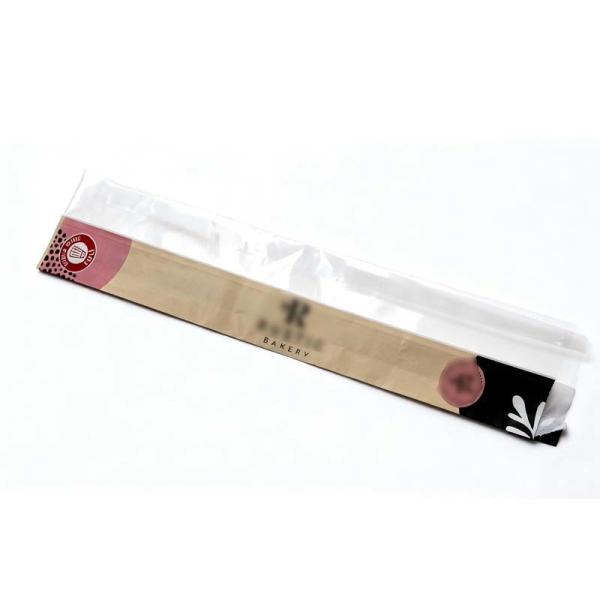 Quality Eco Friendly Paper Baguette Bread Bags Biodegradable Film Fronted Baguette Bags Sturdy for sale
