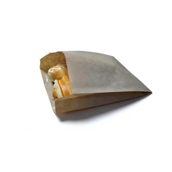 Quality Food Safe Satchel Paper Bag Greaseproof Brown Paper Snack Bags Durable for sale