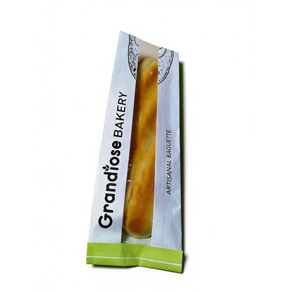 Quality Green Flat Bottom Paper Bag Micro Perforated Breathable Bread Bags Customized for sale