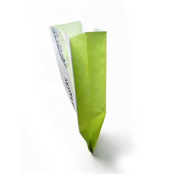 Quality Green Flat Bottom Paper Bag Micro Perforated Breathable Bread Bags Customized for sale