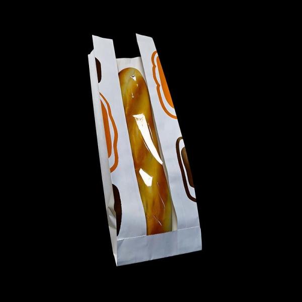 Quality Waterproof Flat Bottom Paper Bag Grease Resistant Baguette Bread Bags White for sale