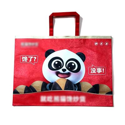 China Eco Friendly Flat Handle Paper Bag Biodegradable Custom Logo Shopping Bag Recyclable for sale