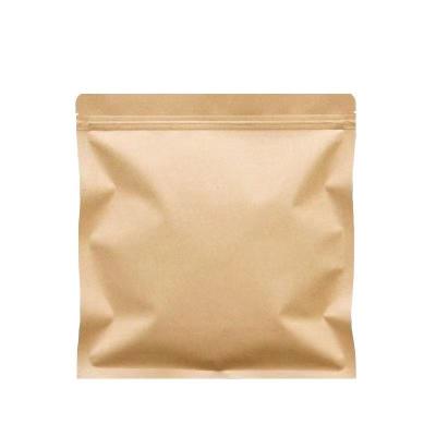 China Eco Friendly Satchel Paper Bag Resealable Zipper Kraft Paper Bag Lightproof For Food Storage for sale