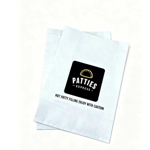 Quality Custom Logo Paper Satchel Bags High Load Bearing White Paper Food Bag Eco Friendly for sale