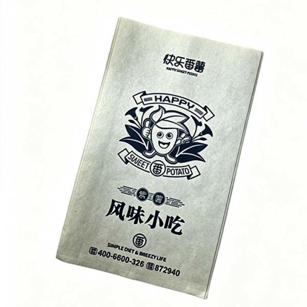 Quality Custom Logo Satchel Paper Bag Eco Friendly Pinch Bottom Paper Bag Leakproof Tear Resistant for sale