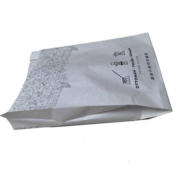 Quality Biodegradable White Kraft Paper Pouch Custom Logo Side Gusset Bags Eco Friendly for sale
