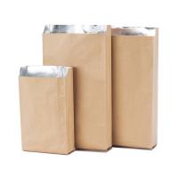 Quality Recyclable Aluminum Foil Lined Bags Brown Custom Gusset Bags For Fast Food for sale