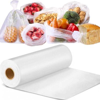 China Food Grade Plastic Roll Bags Transparent Supermarket Plastic Bag Roll Moisture Resistant for sale