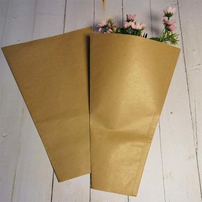 China Blank Cone Shaped Kraft Paper Flower Holders Multi Size For Fresh Cut Flower Retail Packing for sale