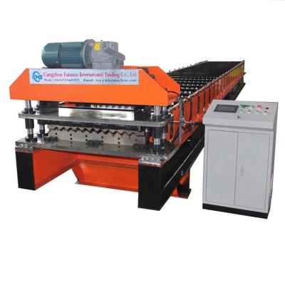 China Máquina de moldagem de azulejos de tipo corrugado de 850 mm com corte hidráulico à venda
