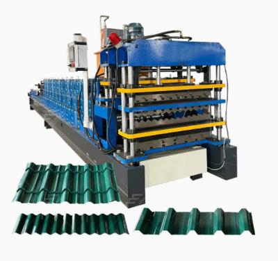 Cina 3 in 1 Metal Steel Ibr Roofing Sheets Roll Forming Machine con tre profili personalizzati in vendita