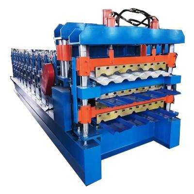 Cina 3 in 1 Metal Steel Ibr Roofing Sheets Roll Forming Machine con tre profili personalizzati in vendita