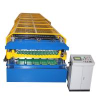China PLC Control Double Layer Metal Steel Roofing Sheet Roll Forming Machine High Speed for sale