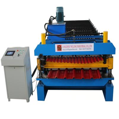 China 2025hot sale Trapezoidal and glazed Double Layer Roof sheet roofing tile Forming Machine for sale
