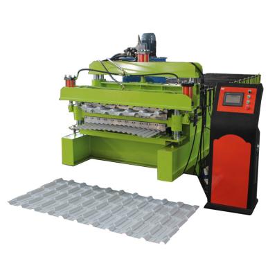 China Rolo vitrificado da dupla camada do painel de parede da telha que forma a máquina para o material de construção à venda