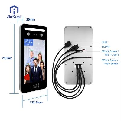 China 8 Inch IPS Screen Biometric Time Attendance Face Recognition Camera Door Lock Access Control for sale