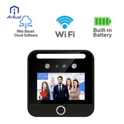 China 5 Inch Touch Screen Cloud WiFi QR Code Reader Fingerprint Access Control Attendance System Face Recognition for sale