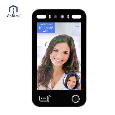 China 8 Inch Screen Dynamic Biometric Time Attendance System Fingerprint Face Recognition Access Control Device WIFI Cloud for sale