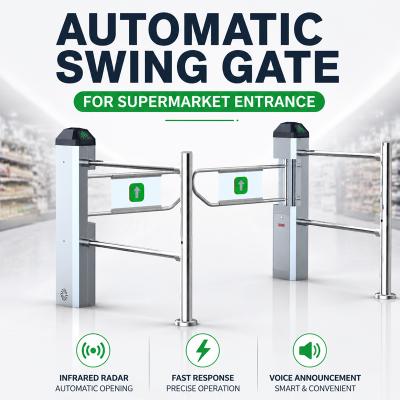 China Supermarket Swing Turnstile Automatic Security Gate for Shopping Mall Customer Flow Management for sale