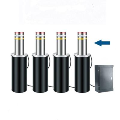 China Heavy-duty flange hydraulic lifting bollards featuring fast retraction performance, deep underground embedding, engineered for traffic vehicle access blocking for sale