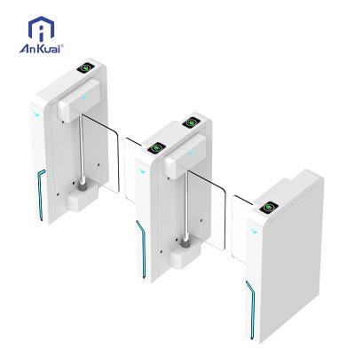 China Pedestrian Barrier Gate Access Turnstile RFID Scanner Coin Operated Swing Turnstile Gate 304SS Material Bi-direction Adjustable for sale