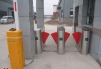 China RFID Access Control Pedestrian Turnstile Flap Barrier Adjustable Auto Delay Closing Time for sale