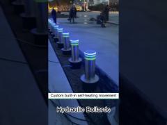 Automatic Electric Hydraulic Retractable Bollards SUS304 Electric Security Bollards With LED Light