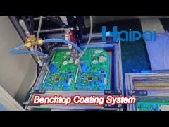 precision desktop auto coater machine with dual y platform atomizing valve