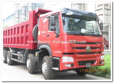 Cina Il tipo ed il combustibile diesel di trasmissione del manuale dell'AUTOCARRO CON CASSONE RIBALTABILE di CNHTChowo scrivono a 8X4 il colore a macchina rosso in vendita