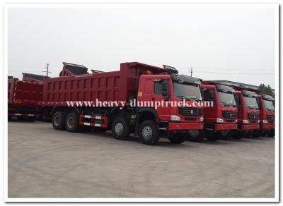 Cina Turck dello scarico di SINOTRUK HOWO A7 Euro2/autocarro a cassone con colore rosso dei pezzi di ricambio per samd argilloso in sito bagnato in vendita