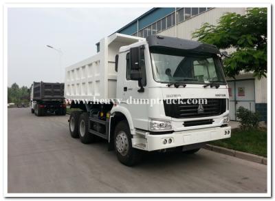 China HOWO 6X4 371hp tipper truck front lifting cylinder and negative grounded 18cbm cargo body for sale