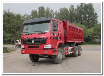 Cina L'AUTOCARRO CON CASSONE RIBALTABILE RESISTENTE di SINOTRUK HOWO 6X4, GODE del COLORE ROSSO della CABINA DI LUSSO DA VENDERE in vendita