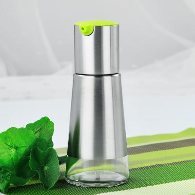 China Glass Storange Jar For Oil and vinegar Salt and Spice Bottle Stainless Steel Jar Cruet Set for sale