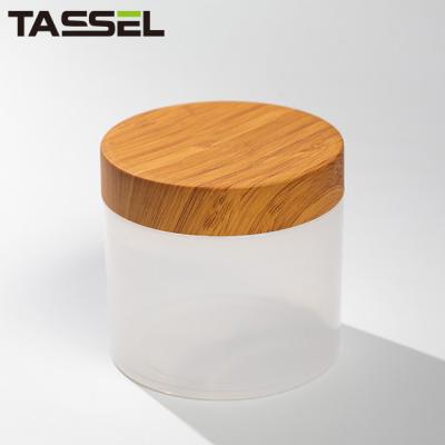 Cina cappuccio di legno di effetto della pompa di 500g 17oz dell'erogatore senz'aria crema del barattolo per cura del corpo del gel in vendita