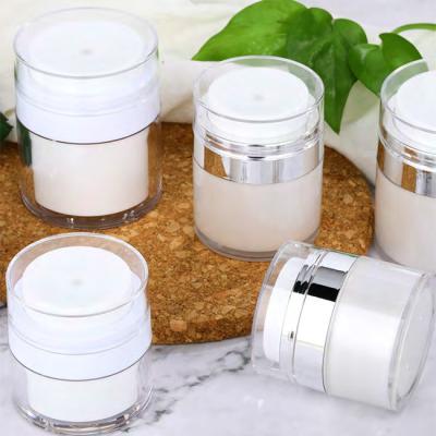 Cina i contenitori crema della bottiglia del barattolo della pompa senz'aria di 1.76oz 50g 50ml stonano vuoto con la cima della stampa in vendita